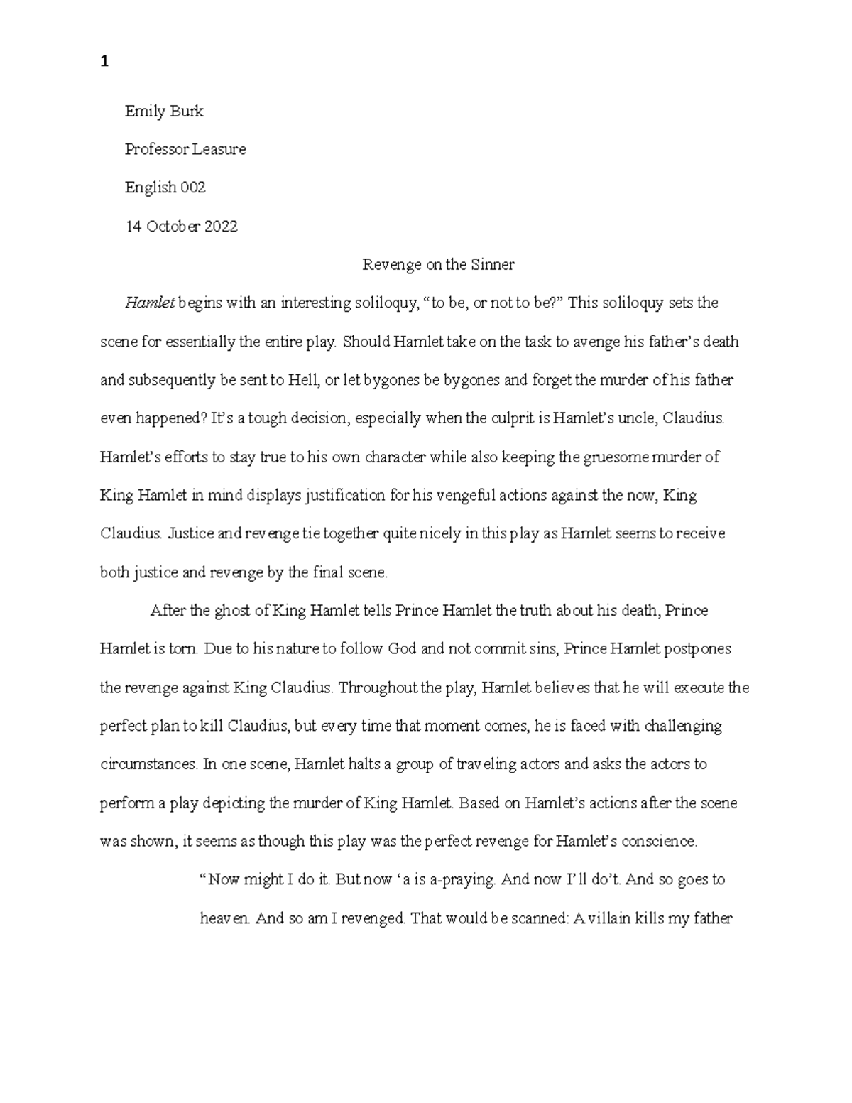 Revenge and Justice in Hamlet - Studocu