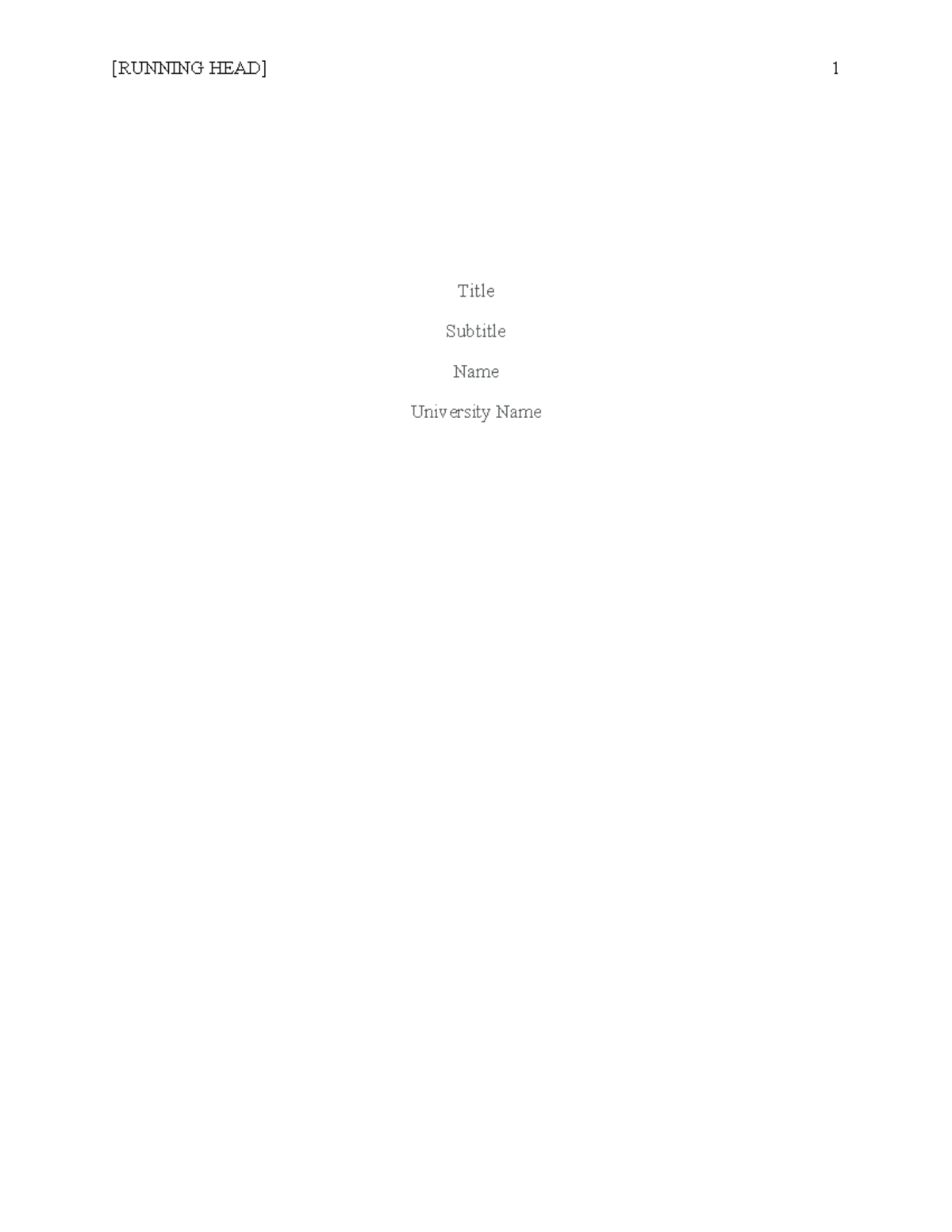 How To Format Research Paper - Title Subtitle Name University Name ...