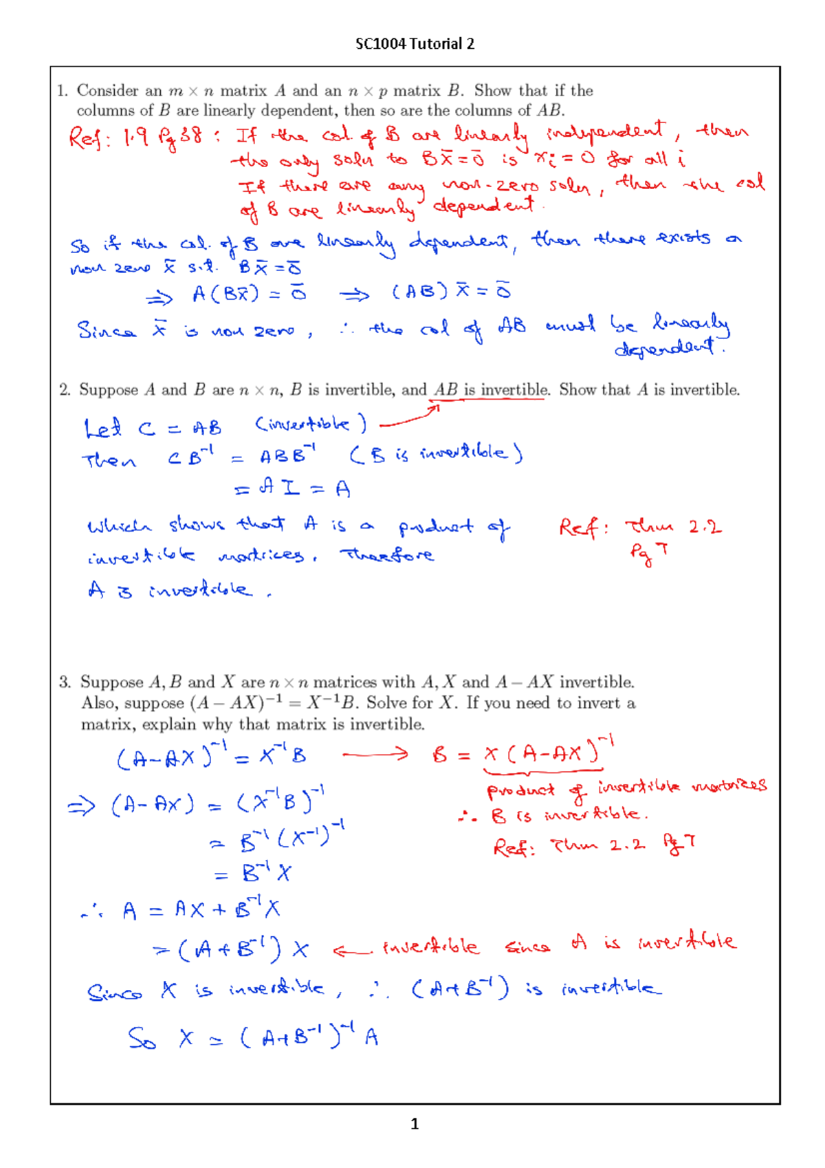 Tut2 soln - SC1004 - Studocu