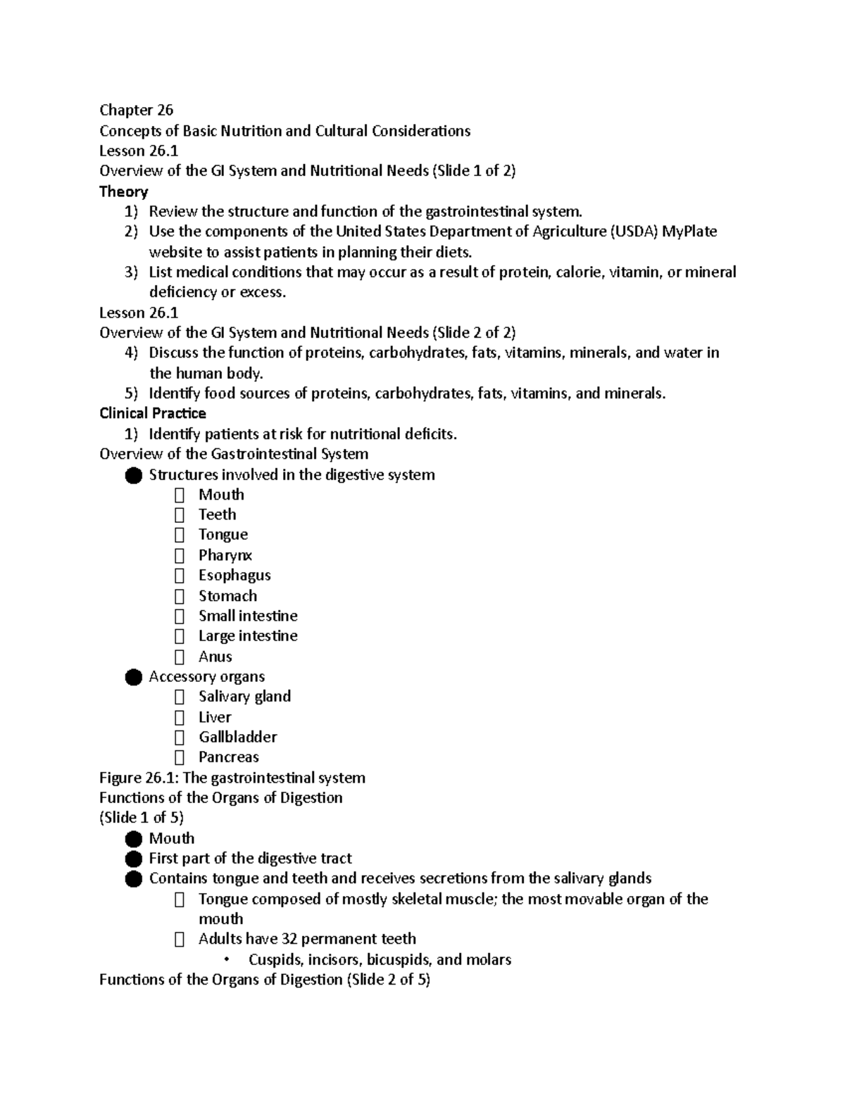 Chapter 26 NP - Chapter 26 Concepts of Basic Nutrition and Cultural Considerations Lesson 26 ...