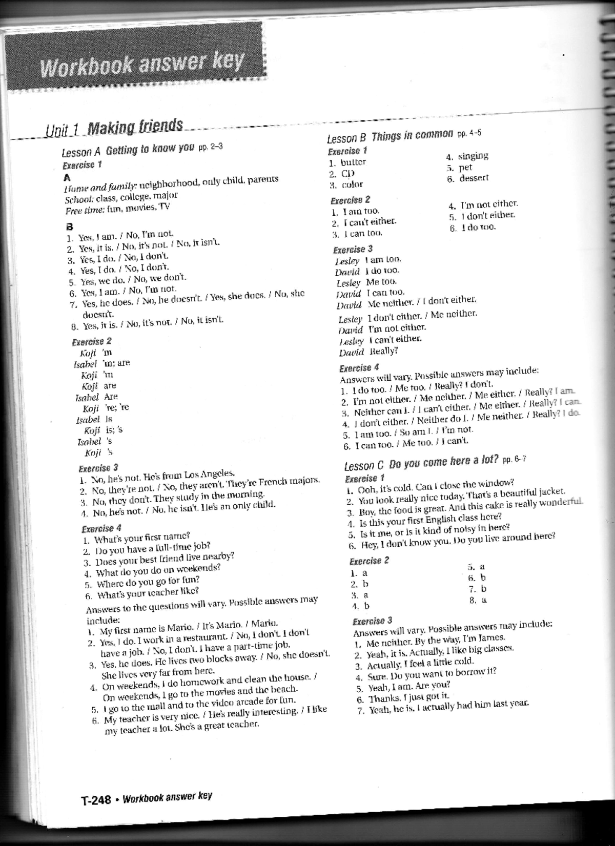 Touchstone 2 workbook answerspdf - LessonB Thingsin common PP'4- LessonA Gettingto knowYouPP'2 ...