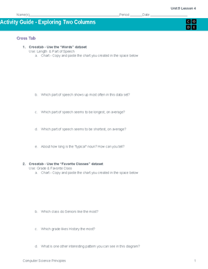 Semester 1 Exam Questions only 2 - AP CSP Semester 1 Exam Review 1 ...