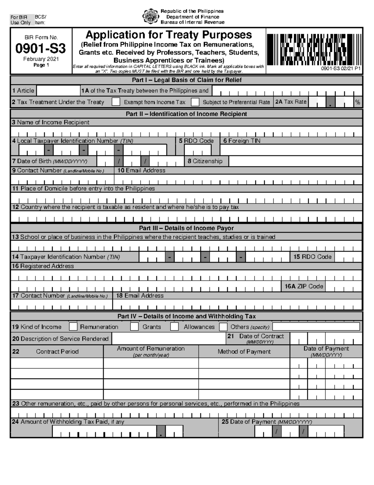 Bir - bir - BIR Form No. 0901-S February 2021 Page 1 Application for ...