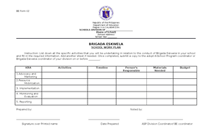 BE Form 3 Resource Mobilization FORM - BE Form 03 Republic of the ...