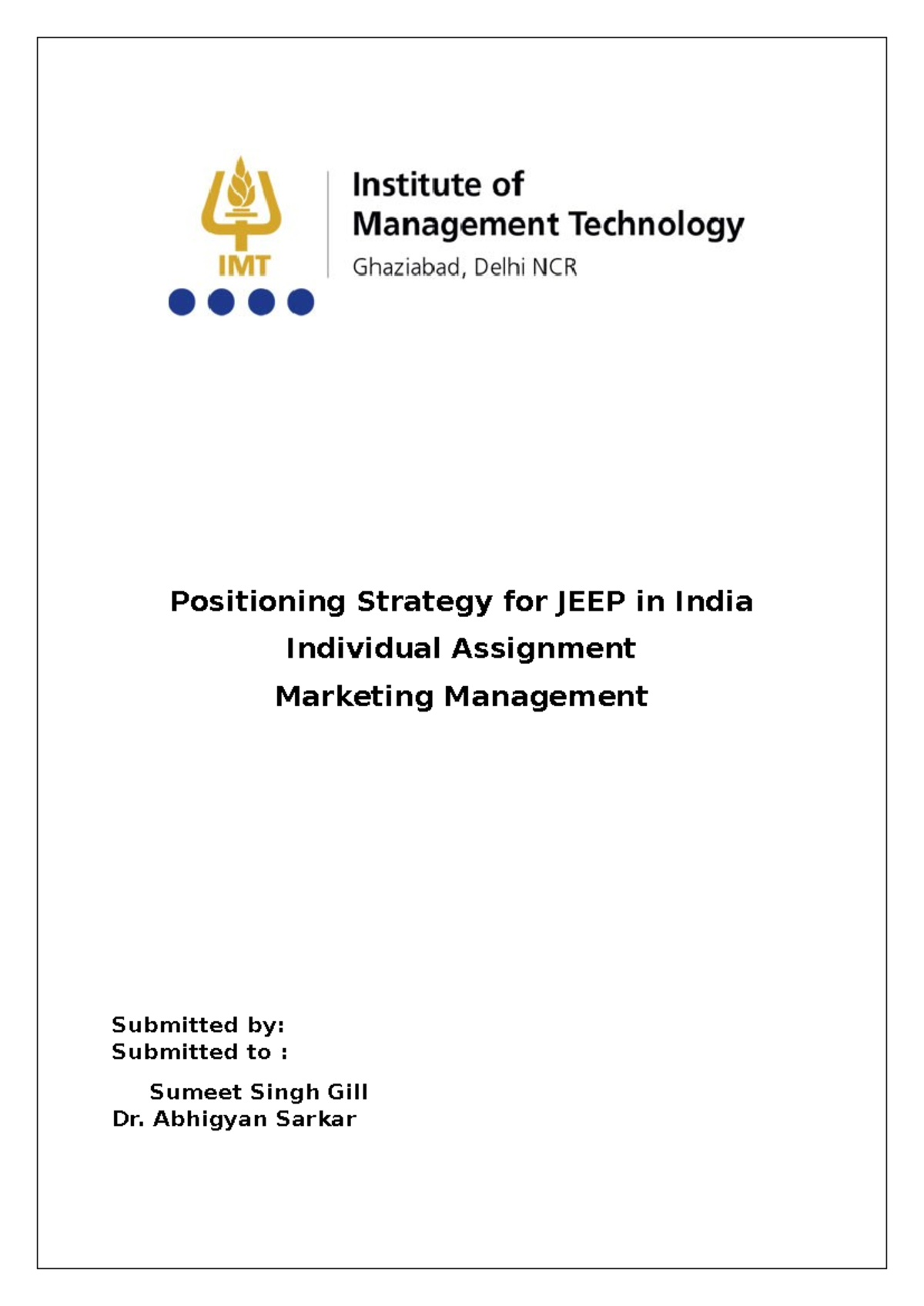 Jeep mm - It descibes the jeep company in india - Positioning Strategy ...