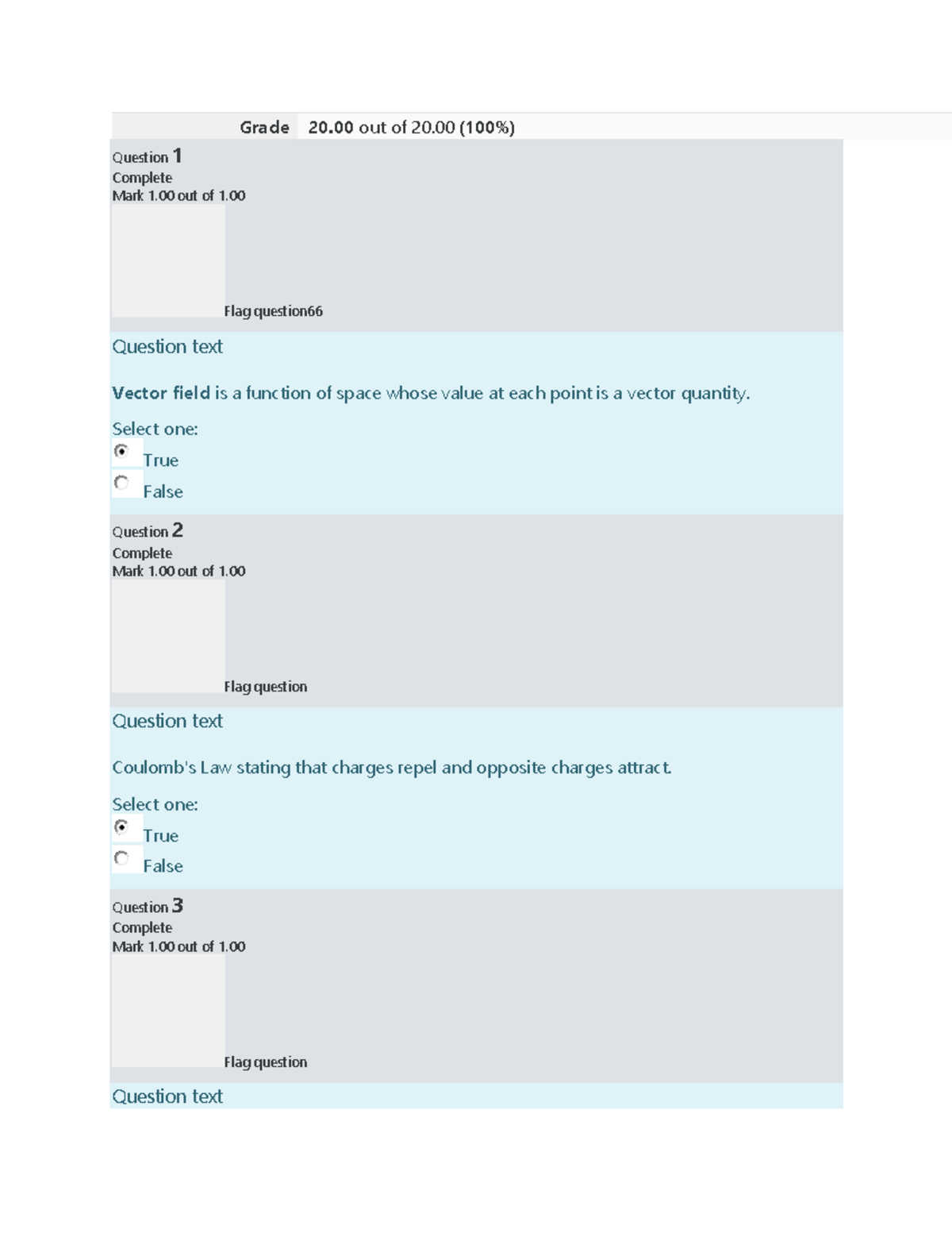 Calculus Based Physics 2 Quiz 1 - Grade 20 out of 20 ( 100 %) Question ...