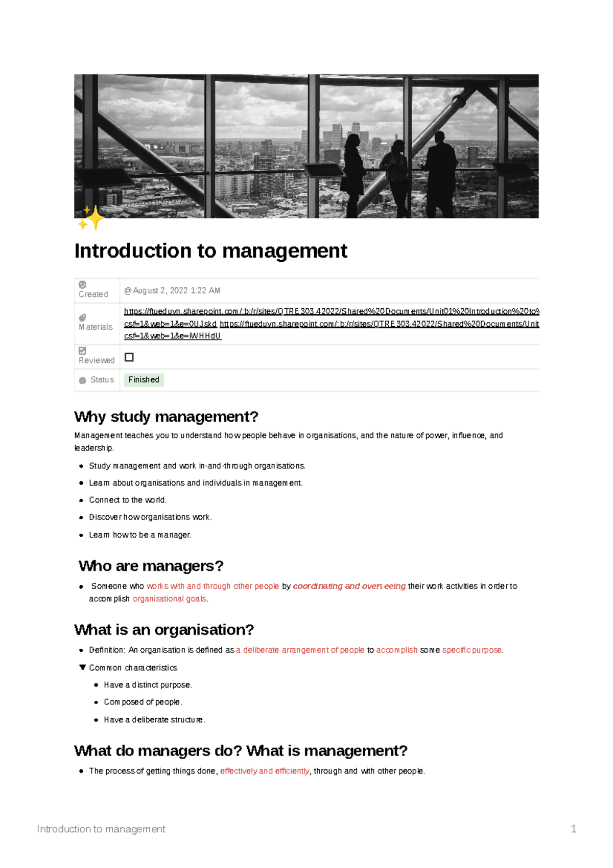 Introduction to management - Introduction to management Created ...