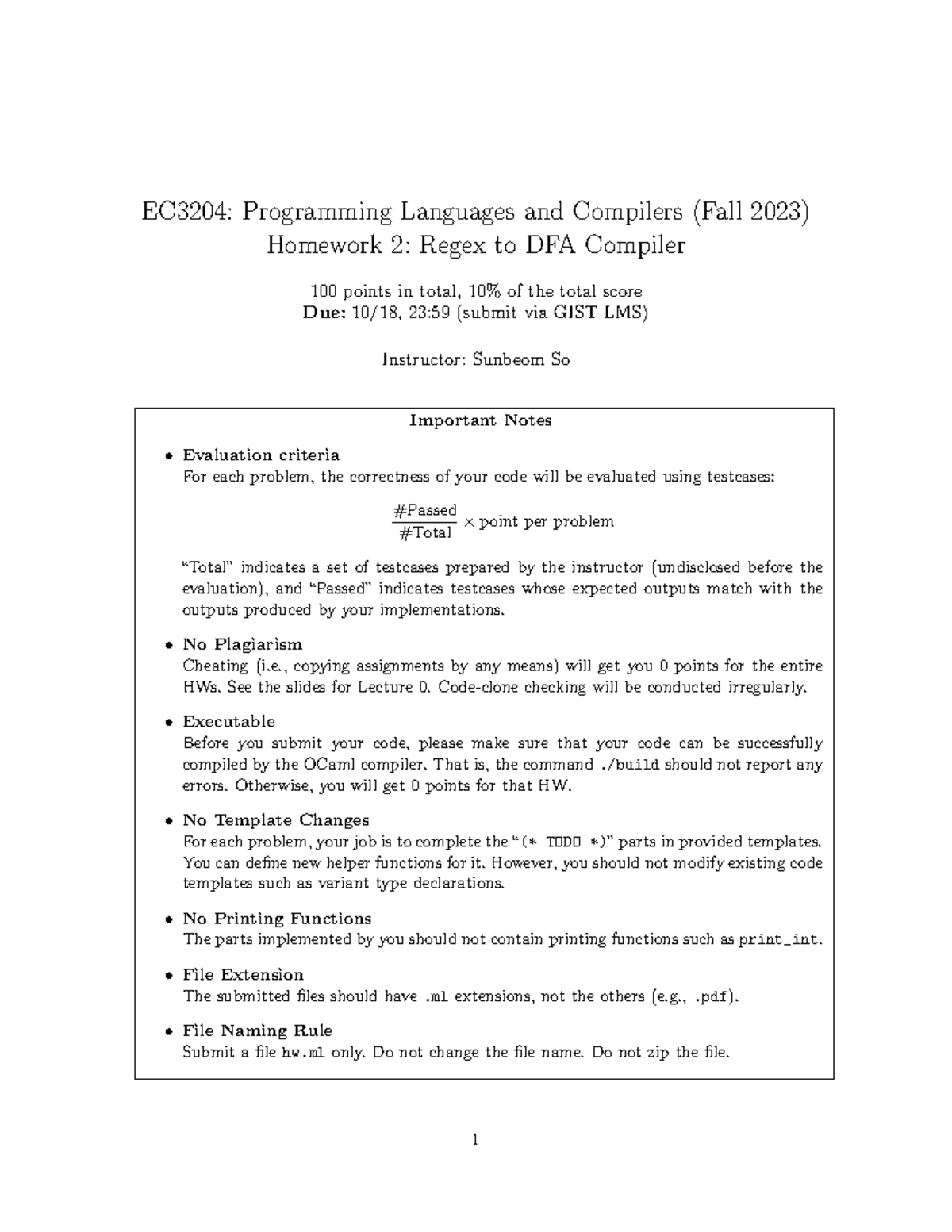 Hw2 - HW for assembling lexer - EC3204: Programming Languages and Compilers (Fall 2023) Homework ...