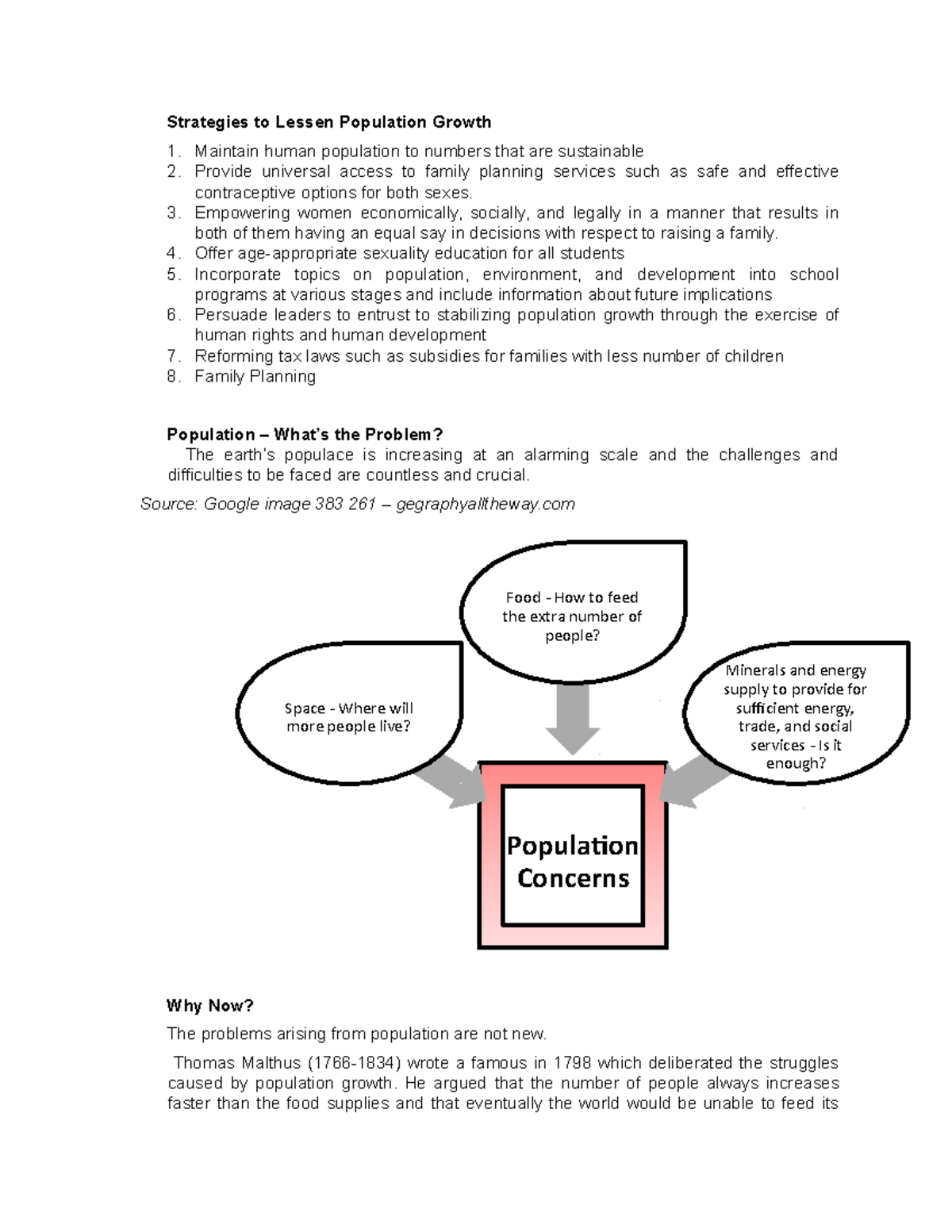 Strategies to Lessen Population Growth - Strategies to Lessen ...