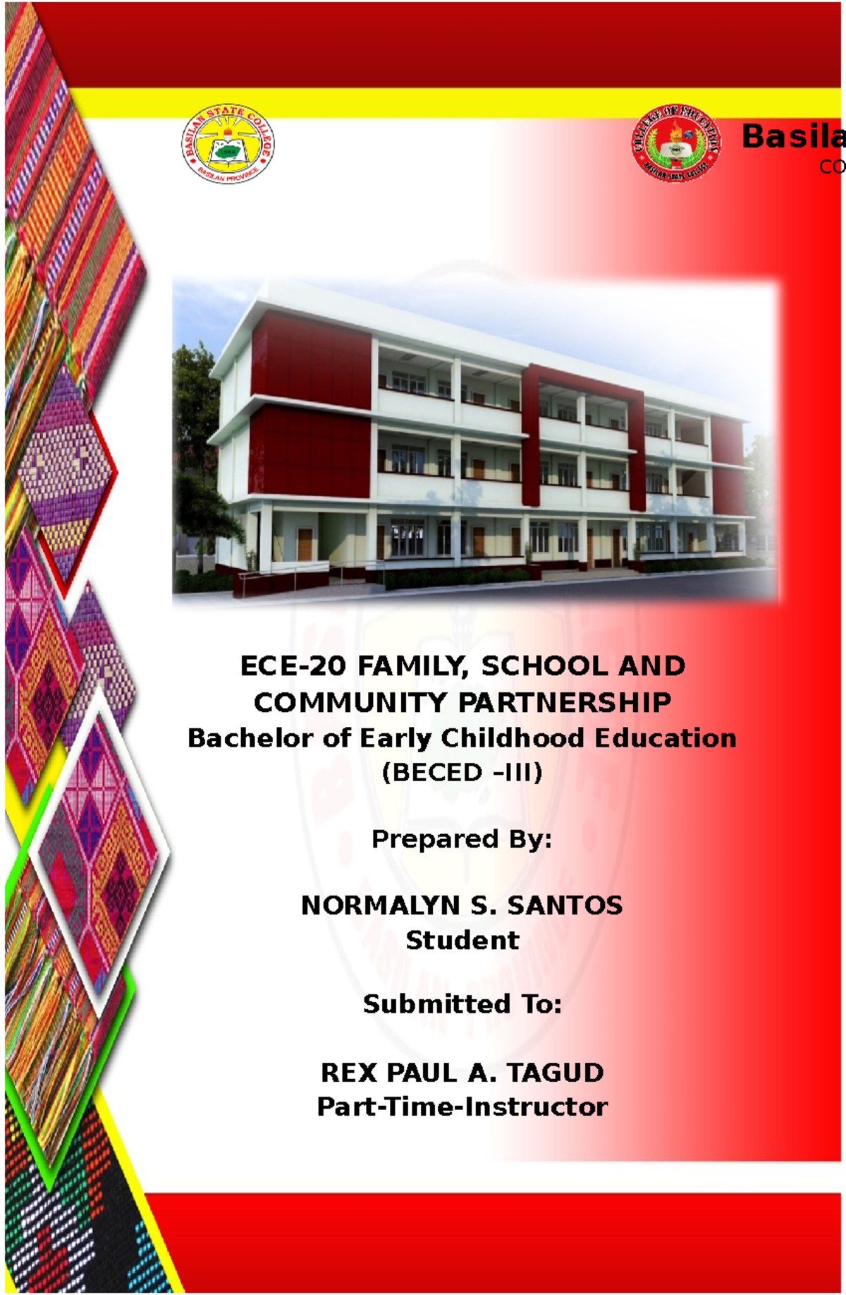 ECE 20 Family School and Community Requirement Format - ####### Basila ...