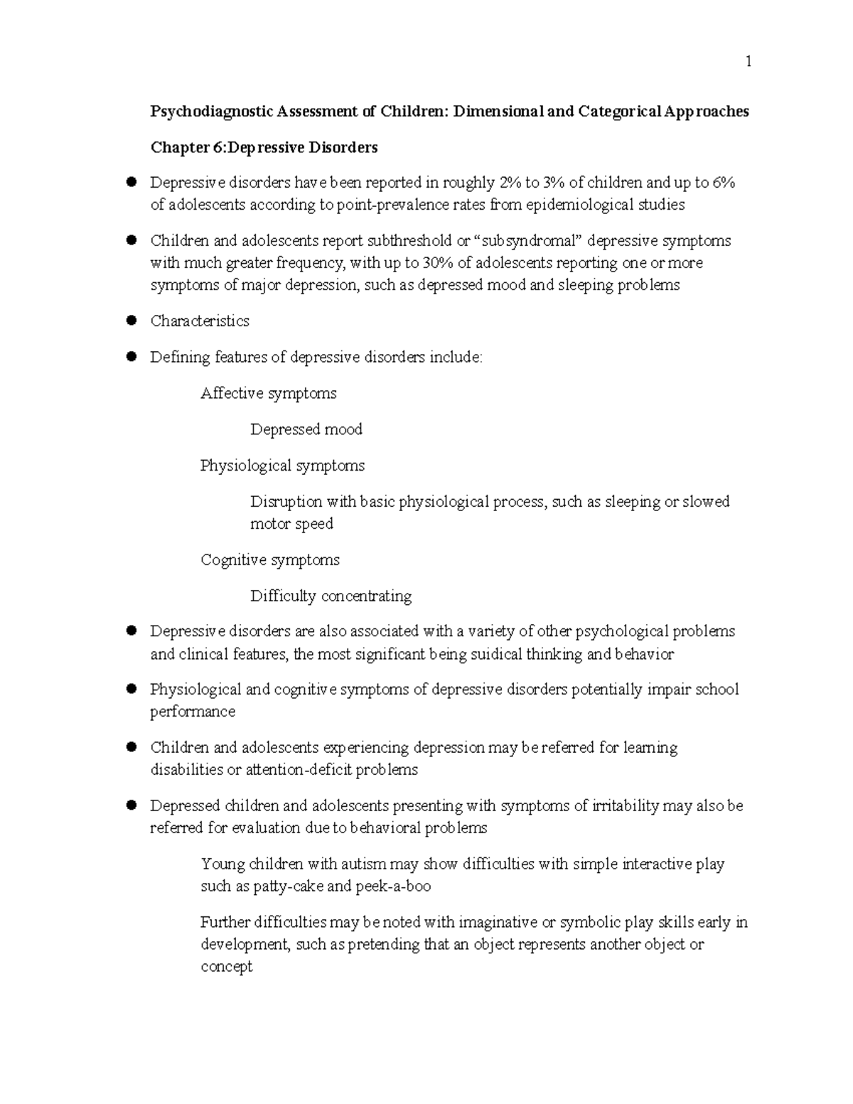Psychodiagnostic Assessment of Children Chapter 6 - Psychodiagnostic ...