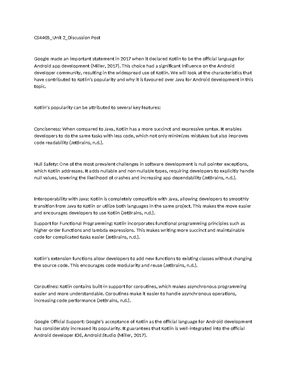 CS4405 Unit 2 Discussion Post - CS4405_Unit 2_Discussion Post Google ...