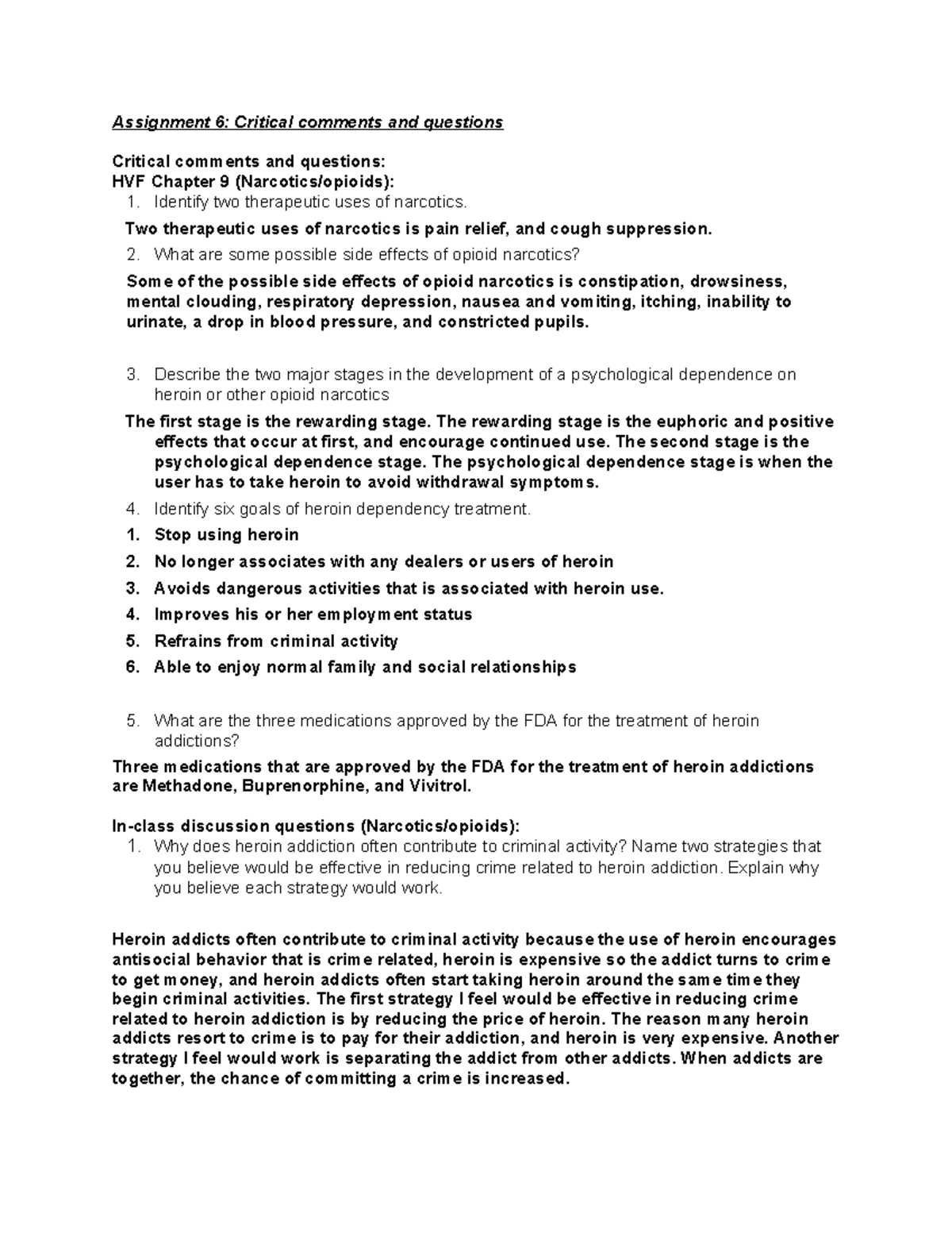 HSC assingment 6 - Assignment 6: Critical comments and questions ...