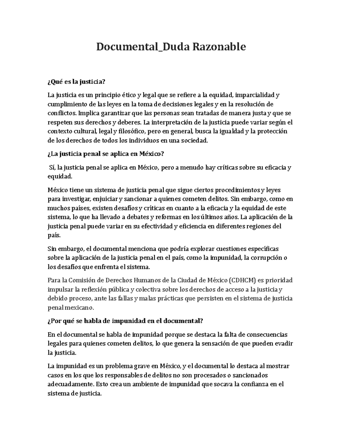 Documental Duda Razonable - Documental_Duda Razonable ¿Qué es la ...