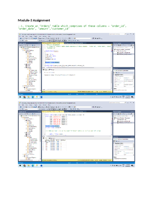 Module 1 assgnment ans - SQL - Module1: Intro to SQL Server Assignment 1. Install MS SQL Server ...
