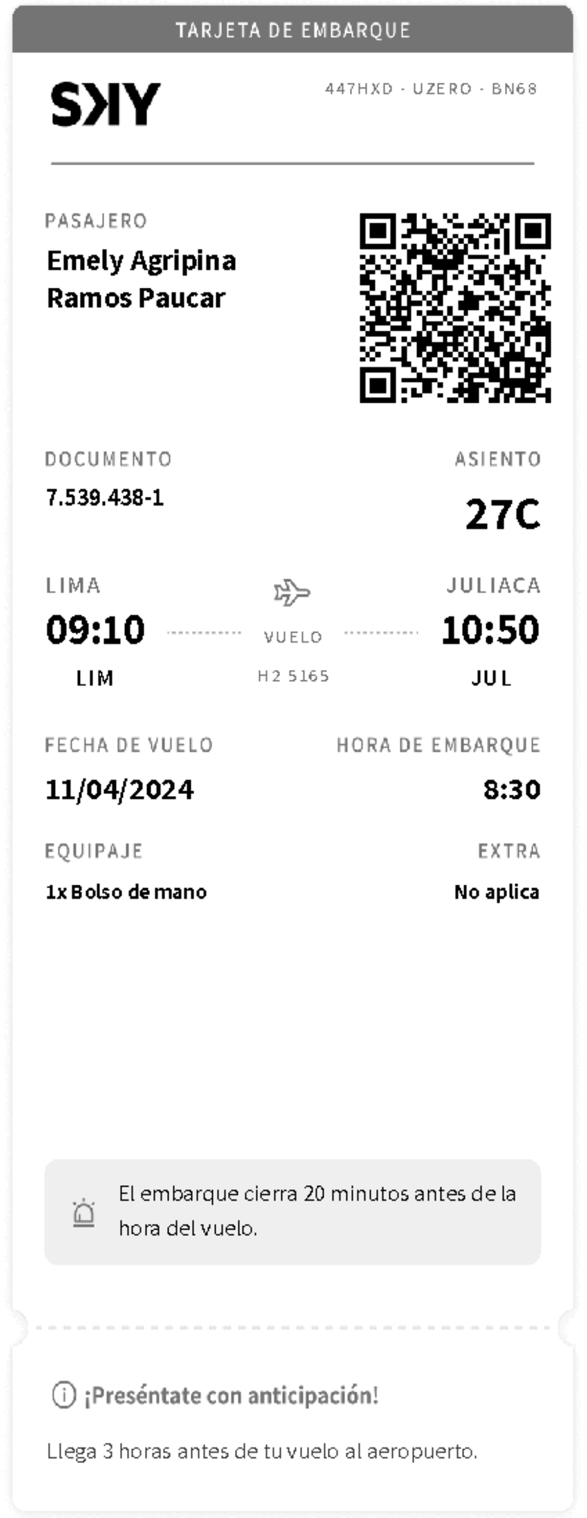 Boarding PASS-1 - Ninguno - Infectología - 4 4 7 H X D - U Z E R O - B ...
