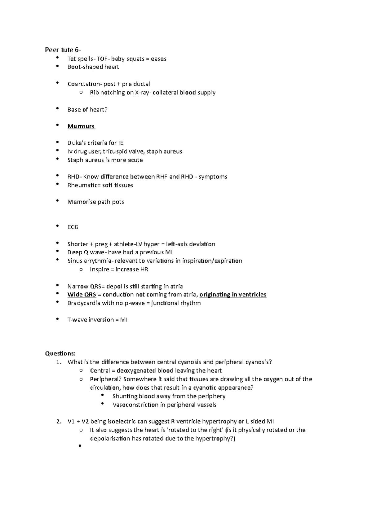 Peer tute 6 - Clinical science - Peer tutorial - Peer tute 6- Tet ...