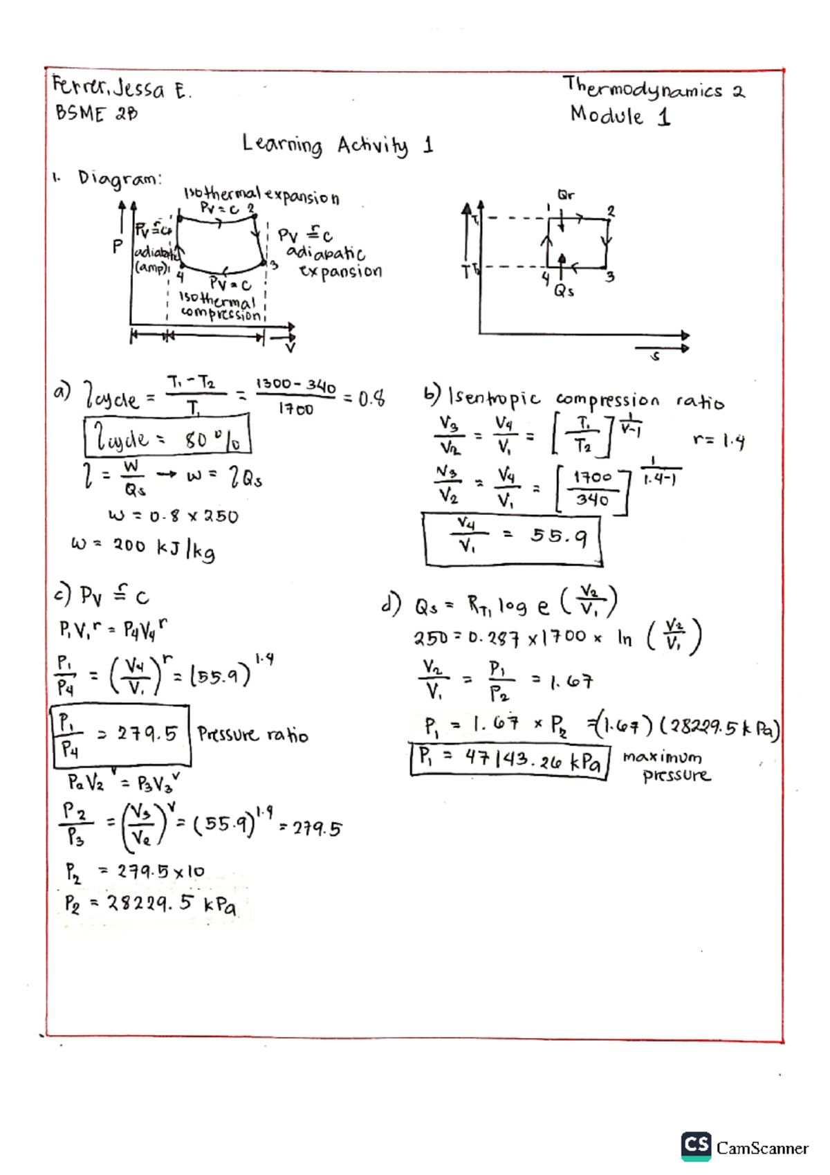 Thermodynamics 2 MID- Final TERM - Mechanical Engineering - NVSU - Studocu