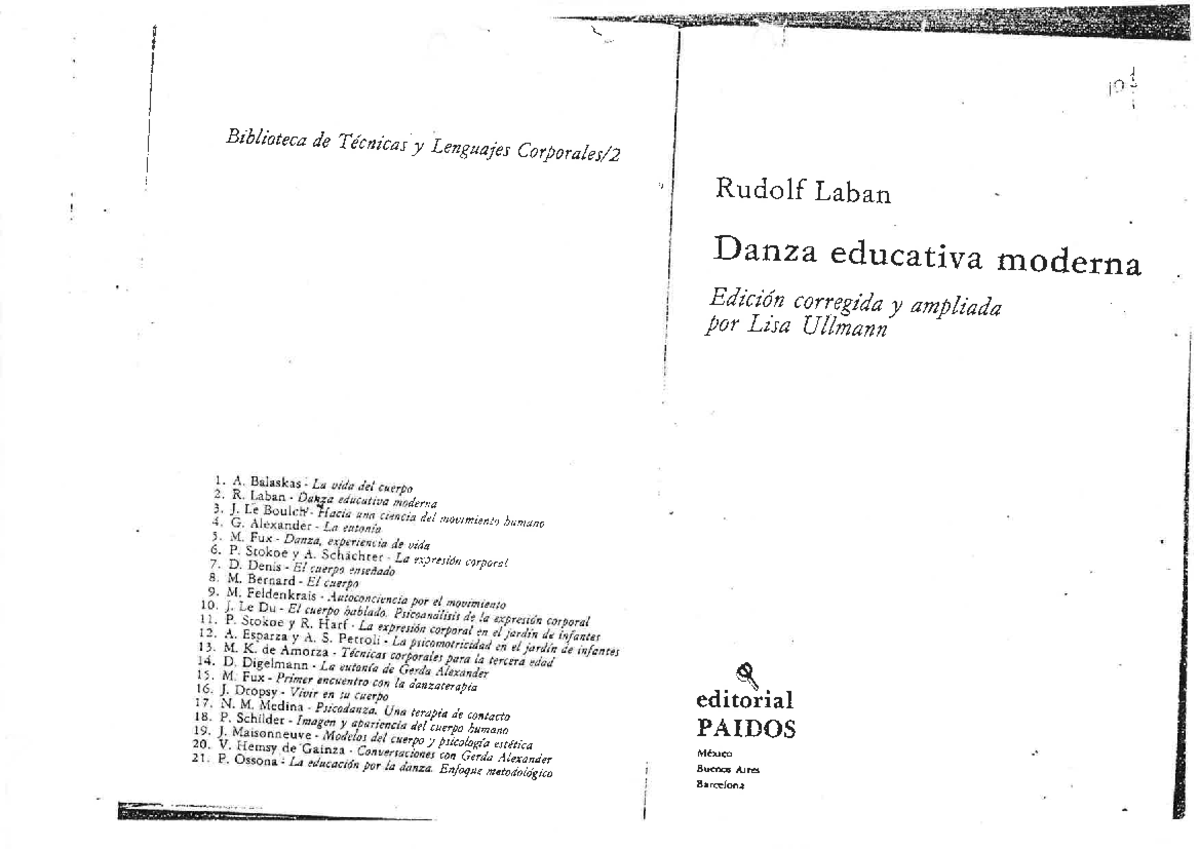 U3- Danza Educativa Moderna Rudolf von Laban - Biblioteca de Técnicas y ...