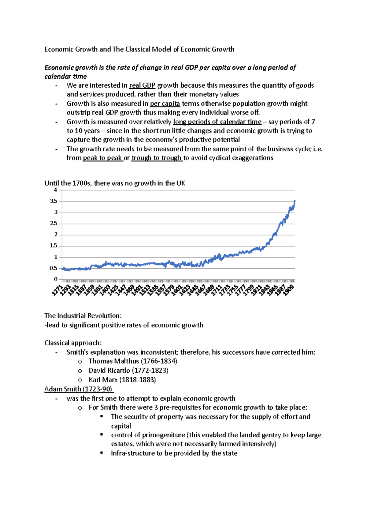 Economic Growth and The Classical Model of Economic Growth - Growth is ...