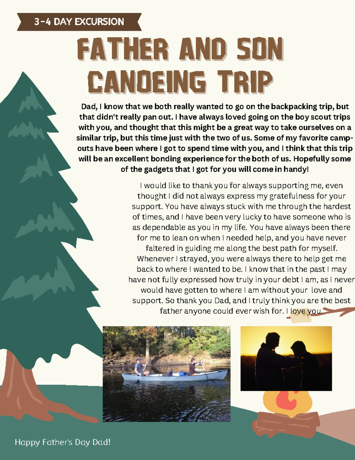 Brown and green illustrative kids camp summer flyer - 3-4 DAY EXCURSION ...