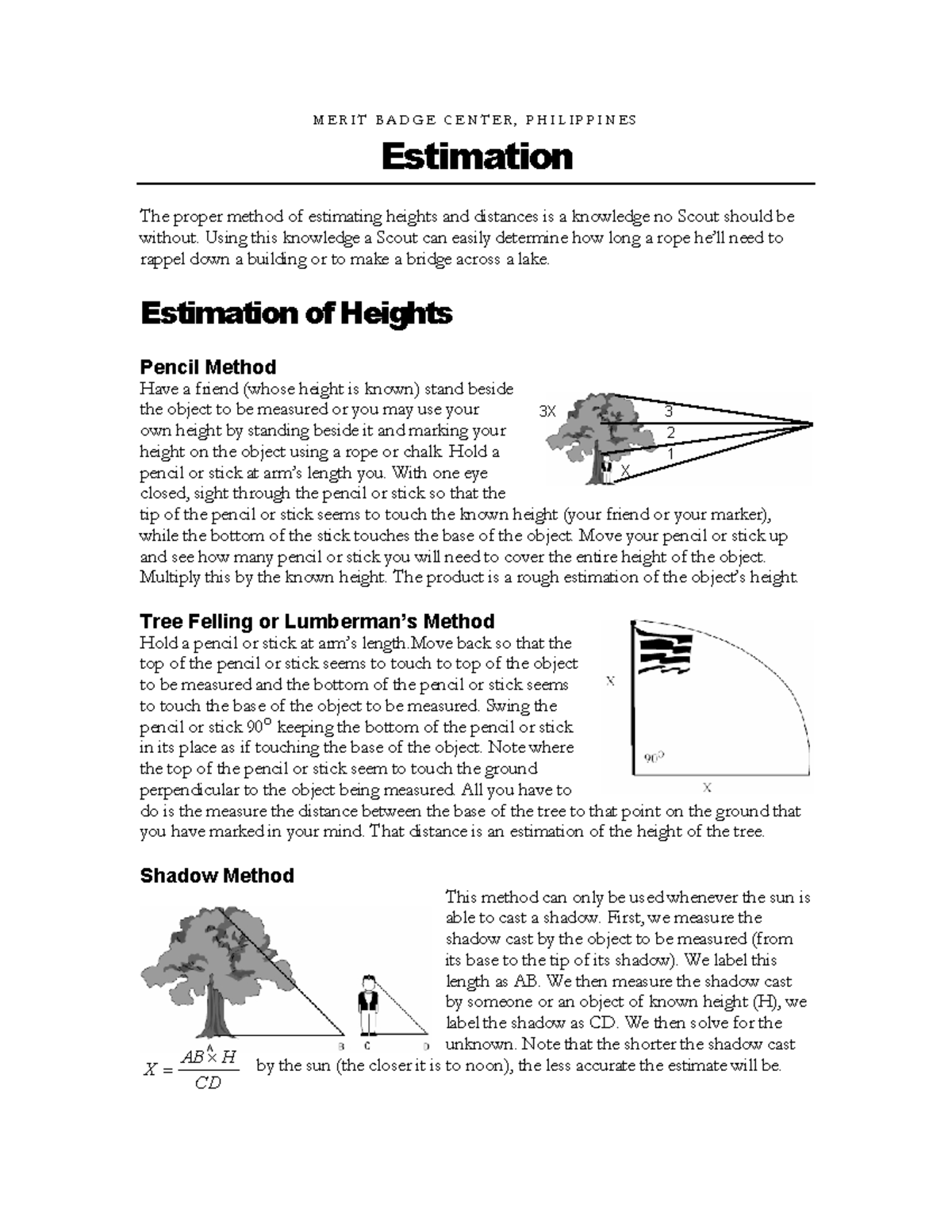 Estimation of Heights and Distances - M E R I T B A D G E C E N T E R ...