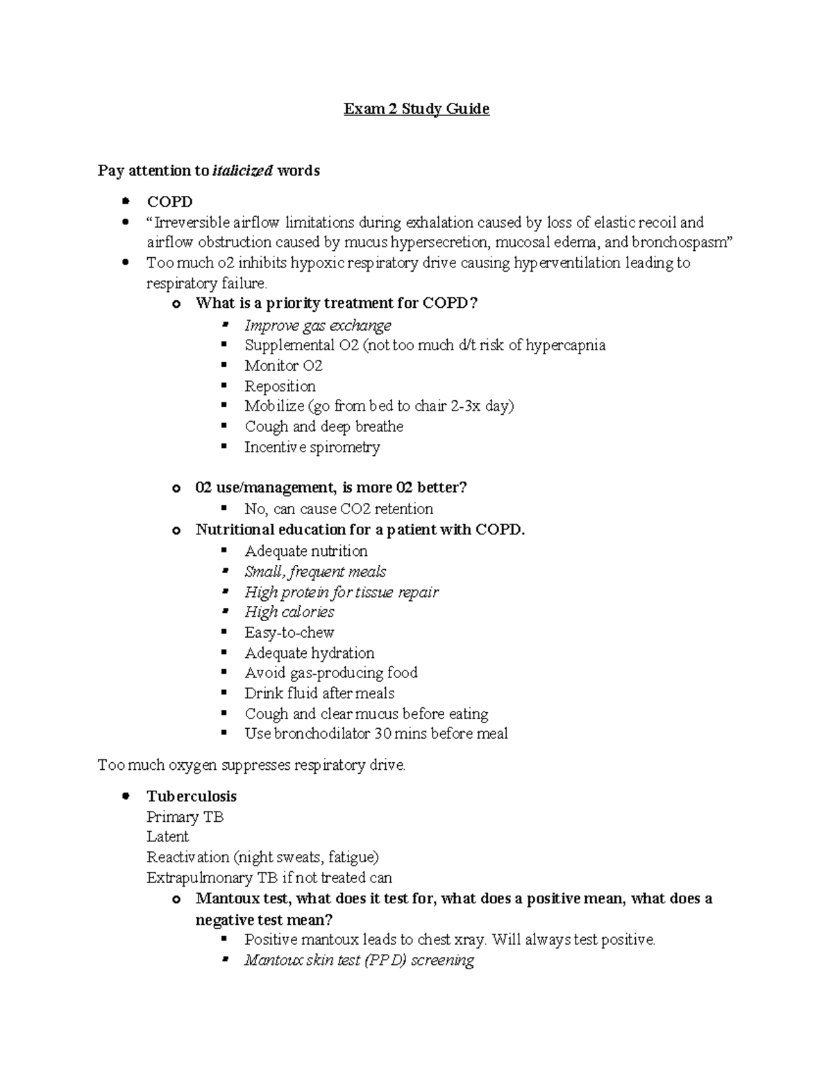 MDC3 Exam 2 review - Exam 2 Study Guide Pay attention to italicized ...