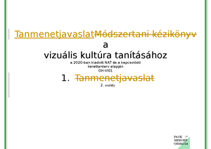 Vizuális kultúra tanmenet 1.o - VIZUÁLIS KULTÚRA TANMENET 1. OSZTÁLY ...