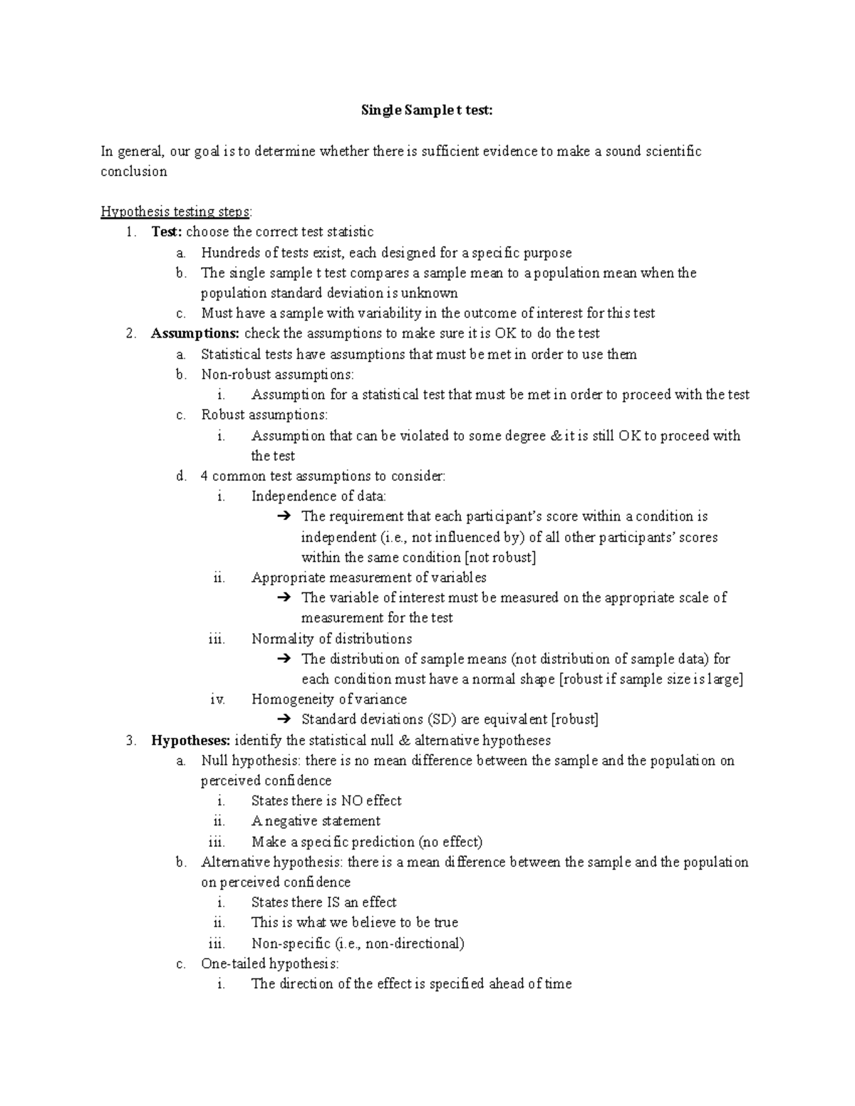 Single Sample t Test - Hypothesis Testing Steps - Single Sample t test ...