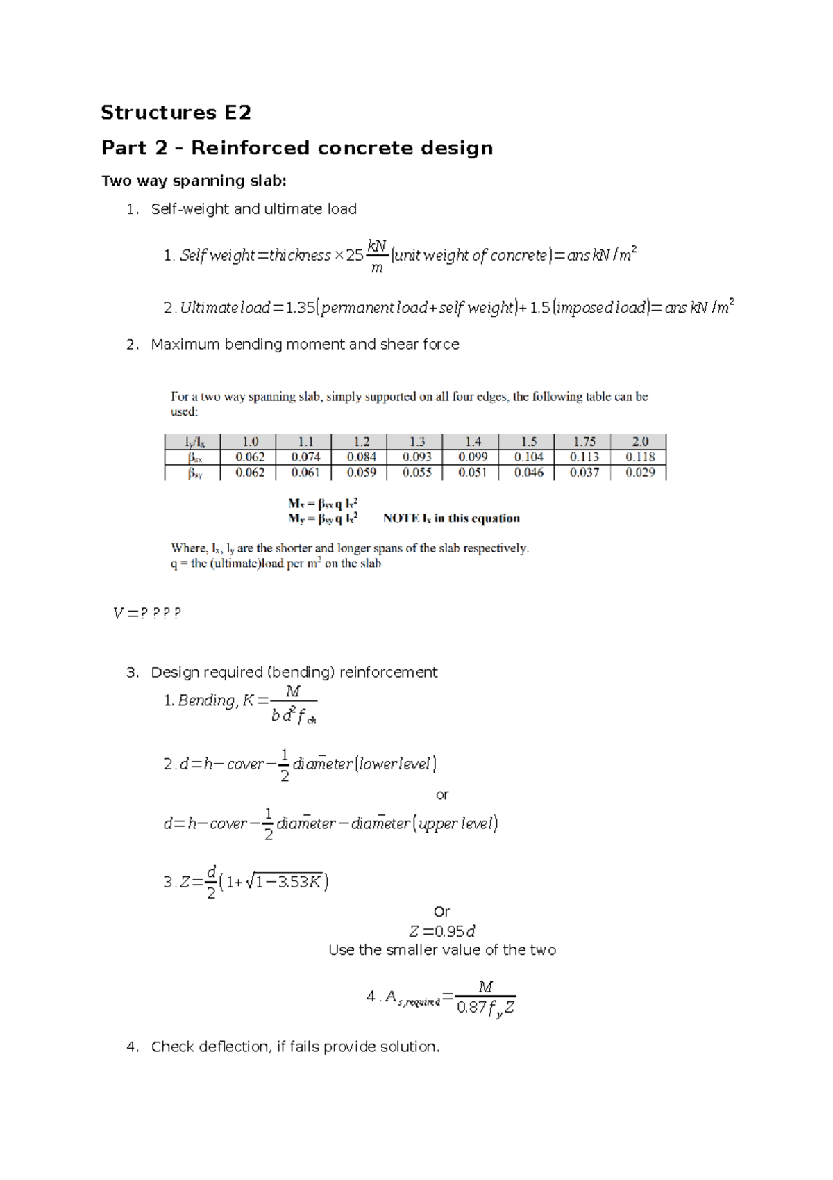 Structures E2 - Summary Civil engineering - Structures E Part 2 ...
