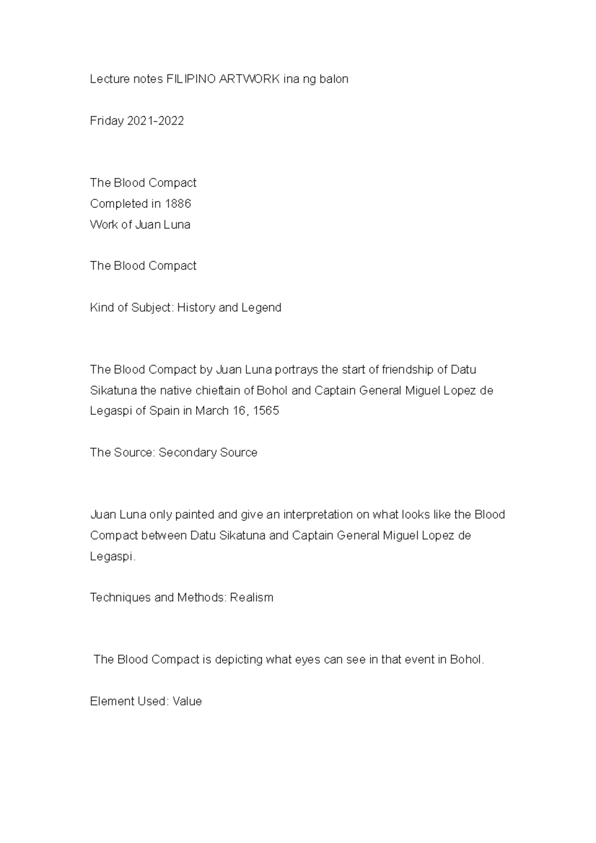 Lecture notes Filipino Artwork ina ng balon - Lecture notes FILIPINO ...