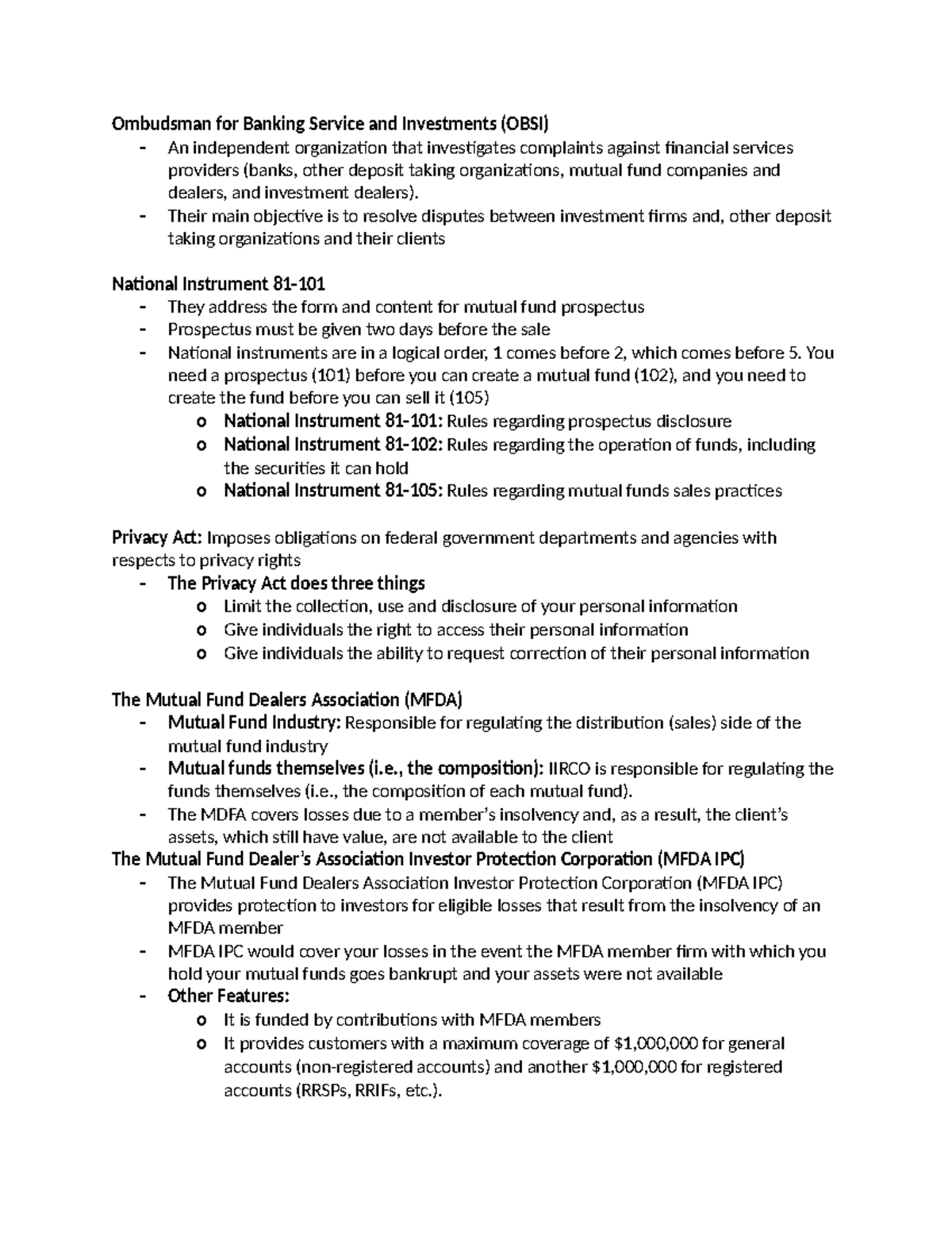 CIFC Study Notes - Ombudsman for Banking Service and Investments (OBSI ...