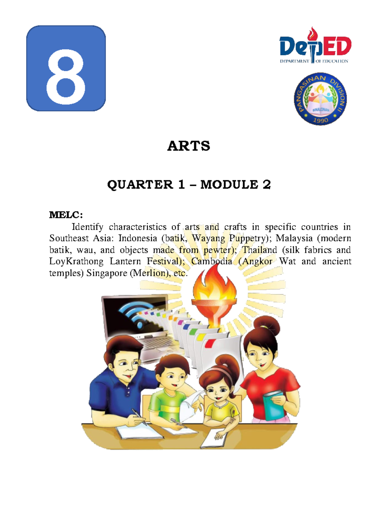 Secondary ARTS 8 Q1 Module 2 - ARTS QUARTER 1 – MODULE 2 MELC: Identify ...