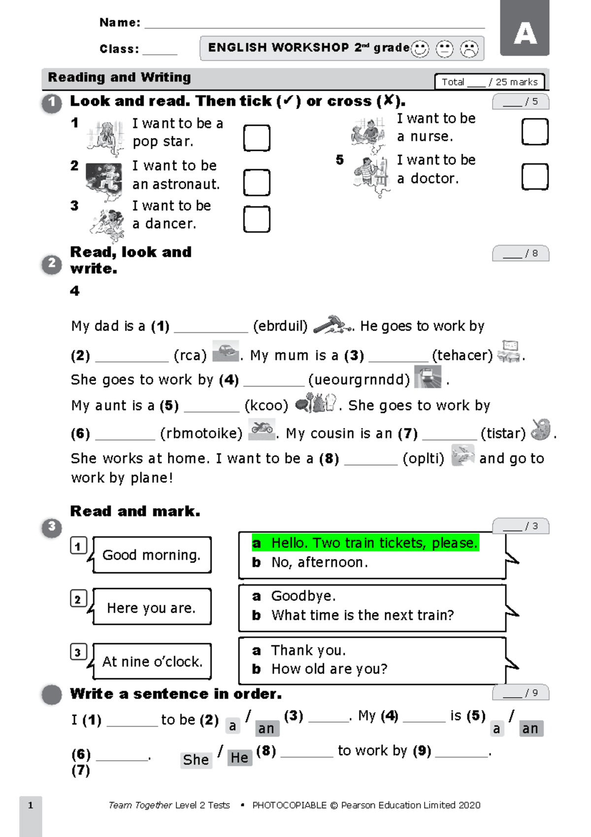 TT2 Tests Unit 4A - rfgfgfdzgg - Tes Name: t 4 1 Team Together Level 2 ...