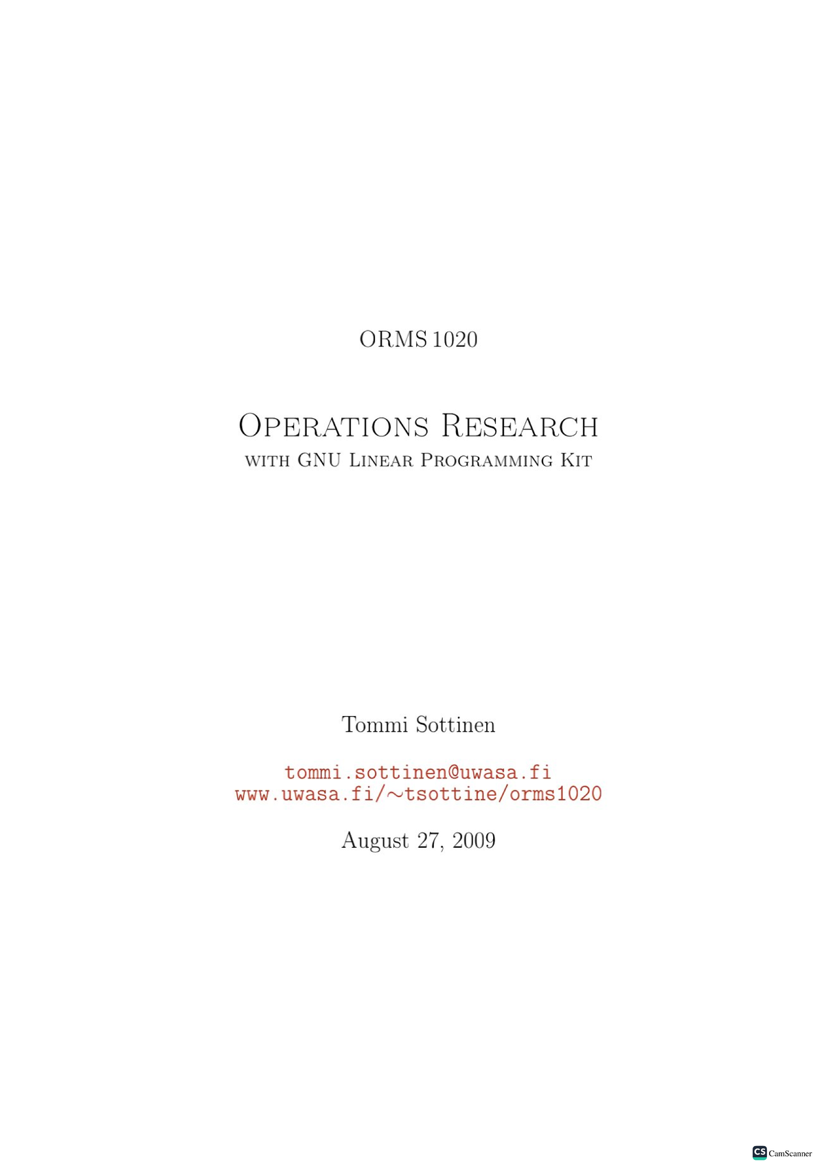 Operation Research - Riset Operasi - Studocu