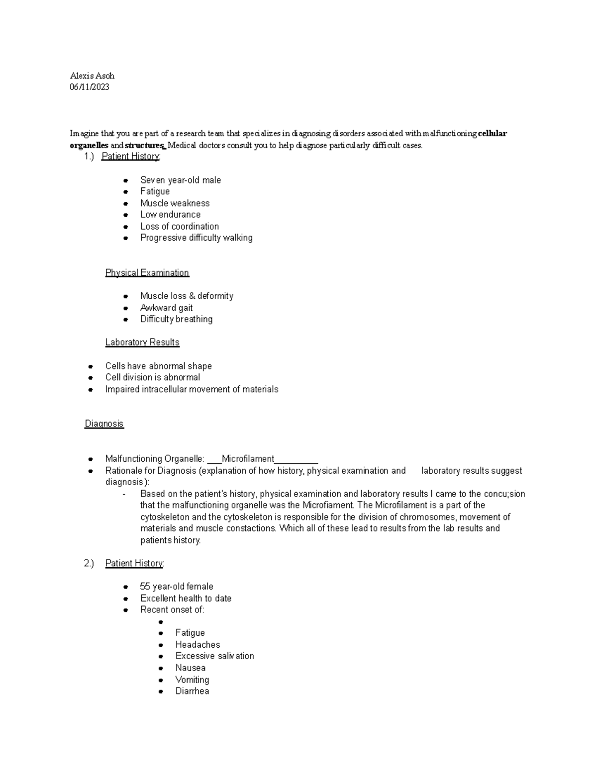 Bio assignment 1 - Summary Biology I - Alexis Asoh 06/11/ Imagine that ...