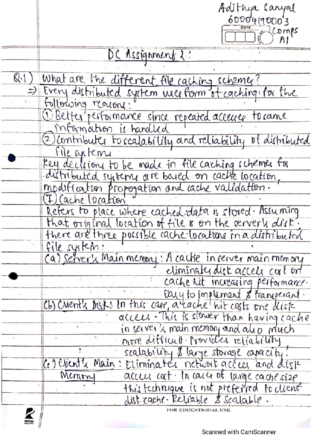 Distributed Computing (CSC802) Mid term Assignments - Studocu