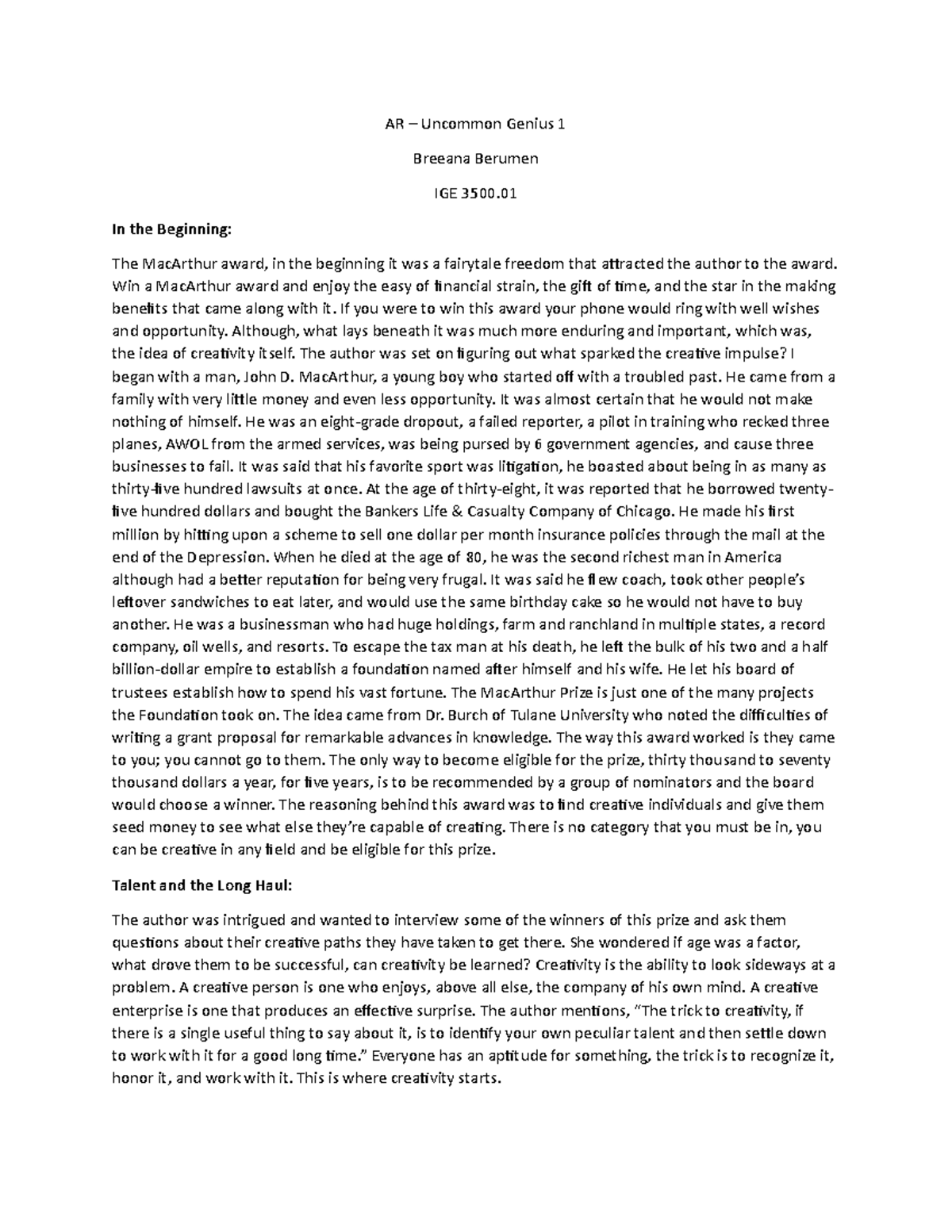 Uncommon Genuis 1 - AR – Uncommon Genius 1 Breeana Berumen IGE 3500. In ...