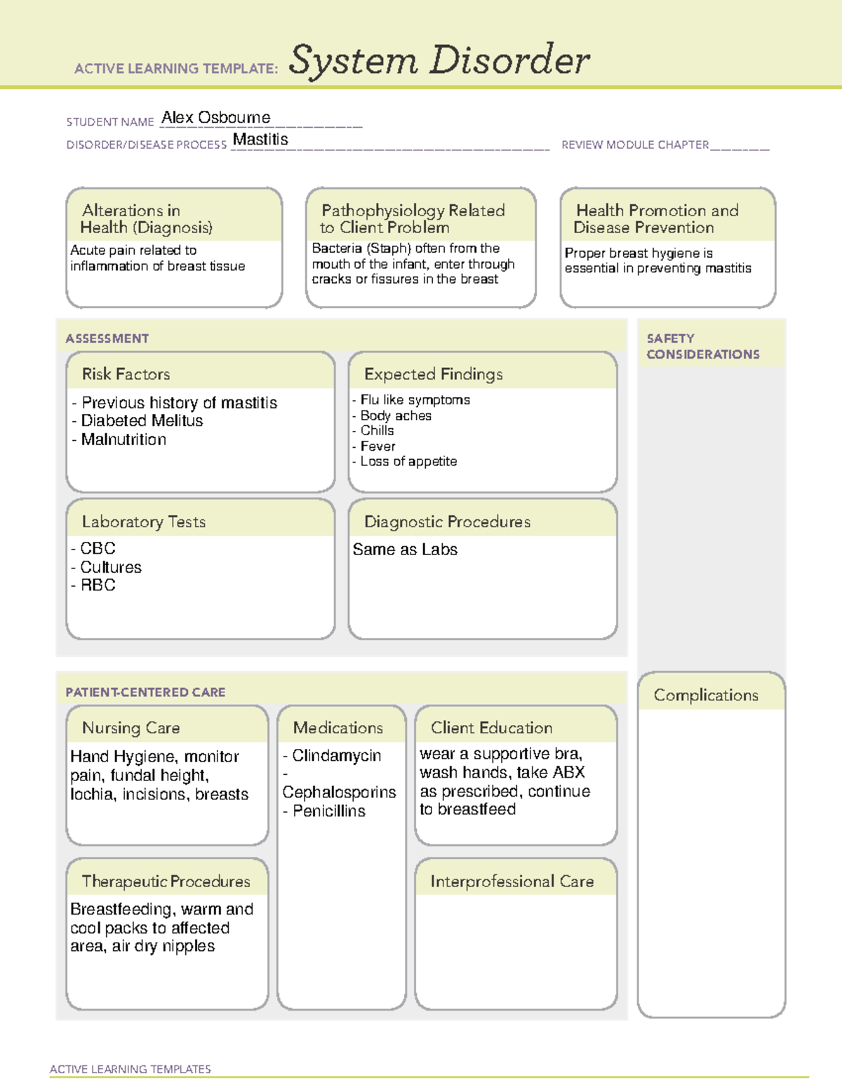 Mastitis ALT - Active Learning template - ACTIVE LEARNING TEMPLATES ...
