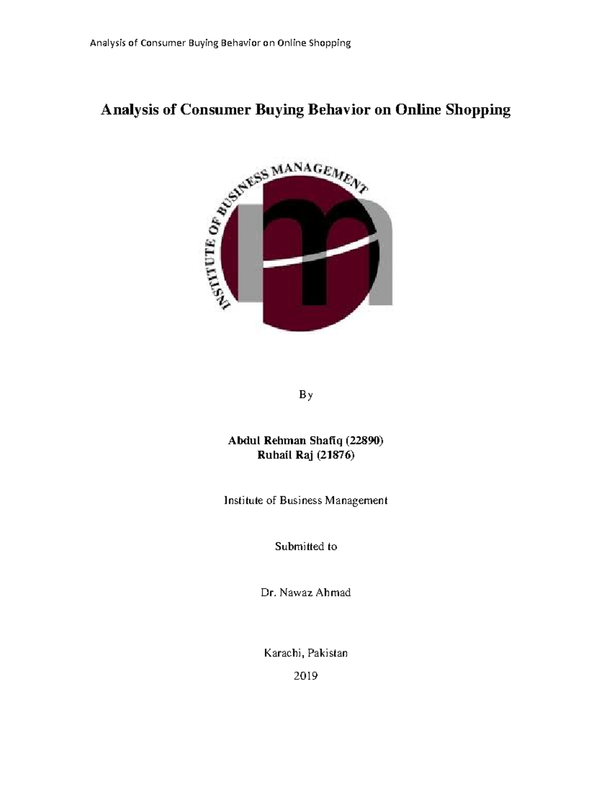 Analysis of Consumer Buying Behaviour on Online Shopping - Warning: TT: undefined function: 32 ...