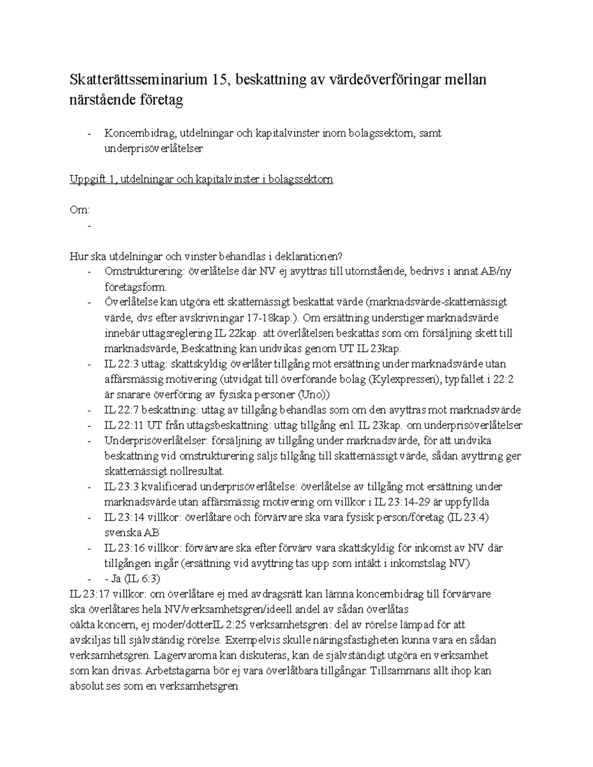 SRS 15 - Skatterättsseminarium 15, anteckningar - Skatterättsseminarium ...