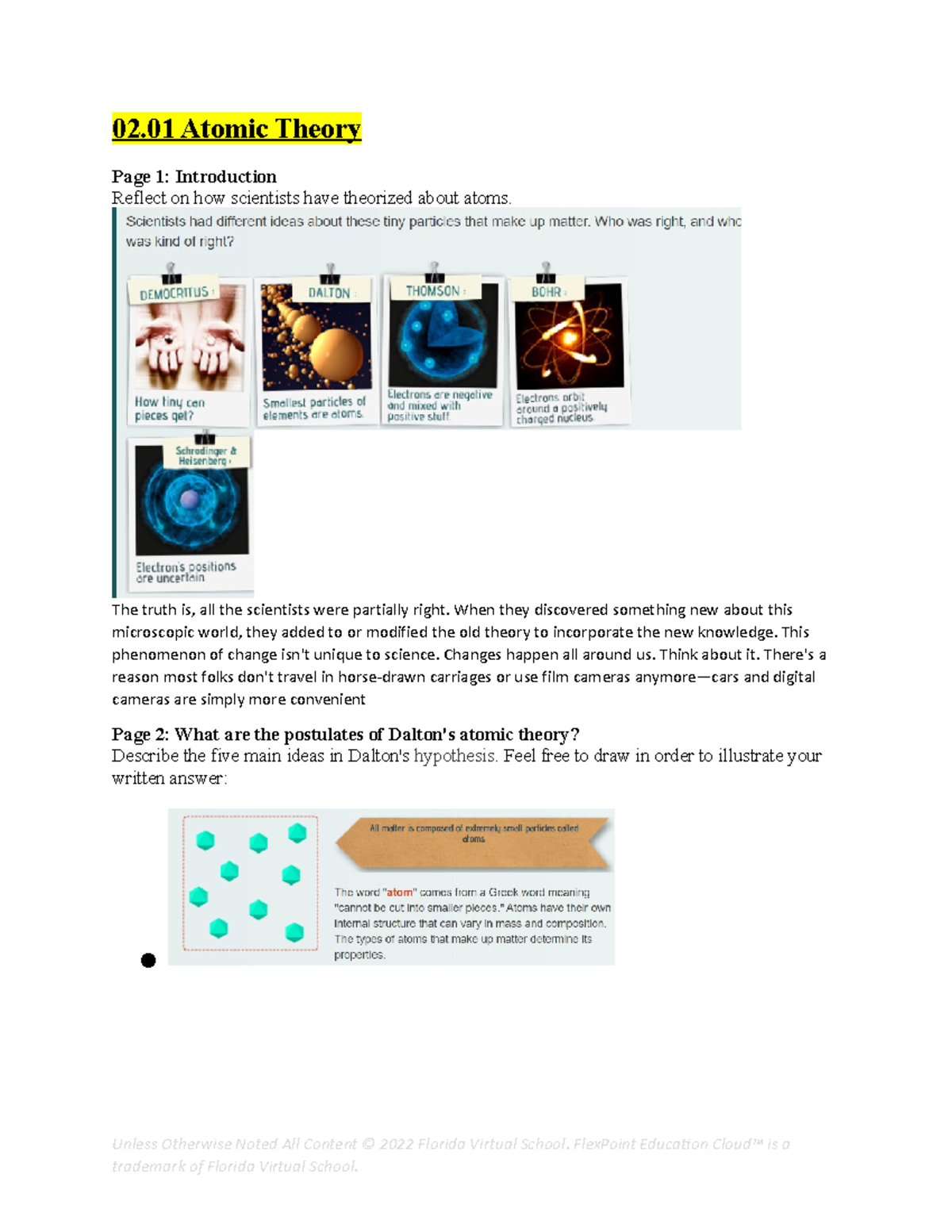 Copy of 02 - Entire Module 2 Journal Notes - 02 Atomic Theory Page 1 ...