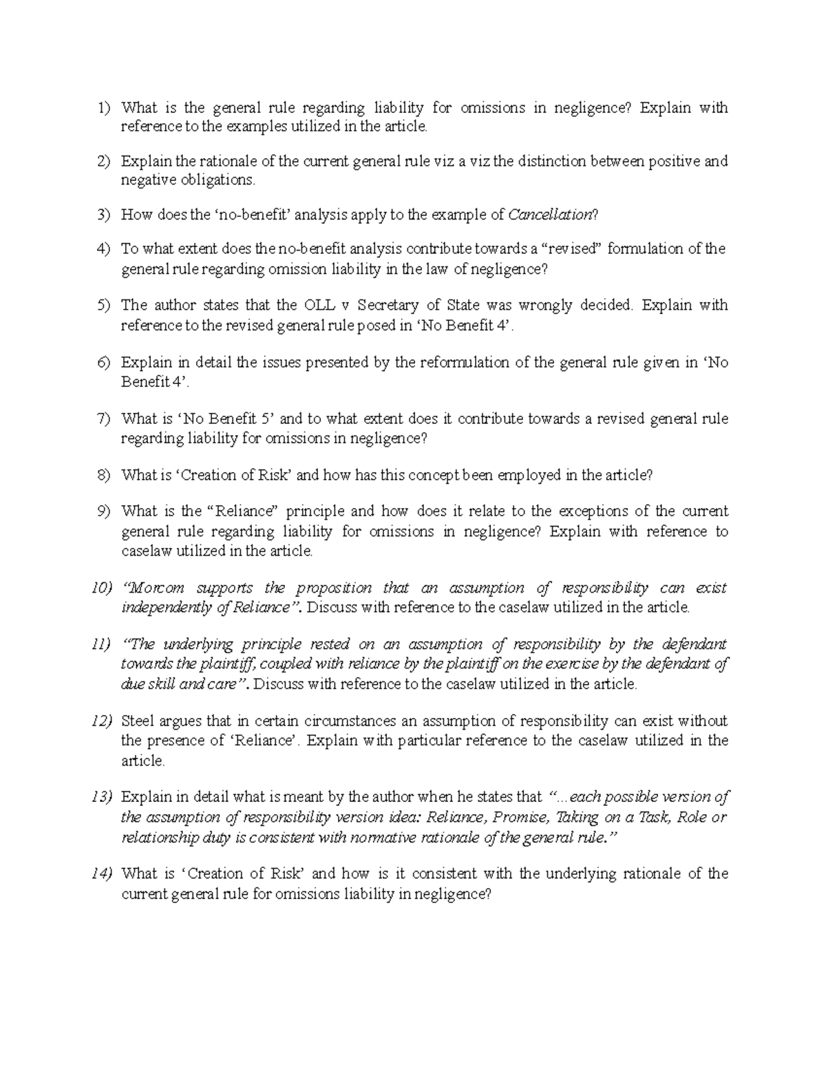 Article - Sample questions - What is the general rule regarding ...