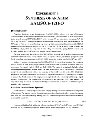 Experiment 4 - Chem lab 4 - EXPERIMENT 4 THE N-BOTTLE PROBLEM ...