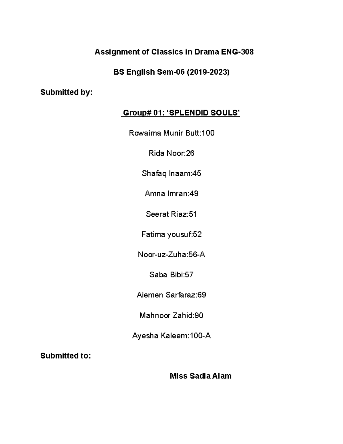 Dr. Faustus English drama - Assignment of Classics in Drama ENG- BS ...