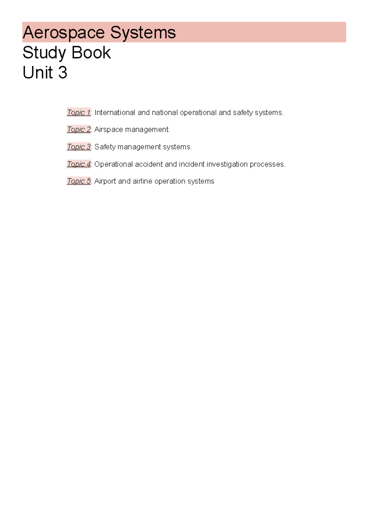 Aerospace Systems UNIT 3 FULL - Aerospace Systems Study Book Unit 3 ...