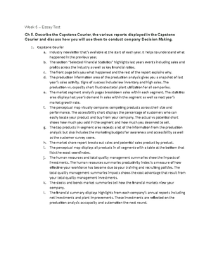 Week 4 - Essay Test 2 - previous homework assignment finished - Week 4 ...