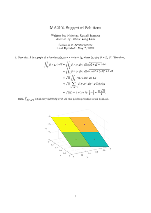 MA2002-Lesson 15 - worksheet - NATIONAL UNIVERSITY OF SINGAPORE MA2002 Calculus Lecture 15 ...