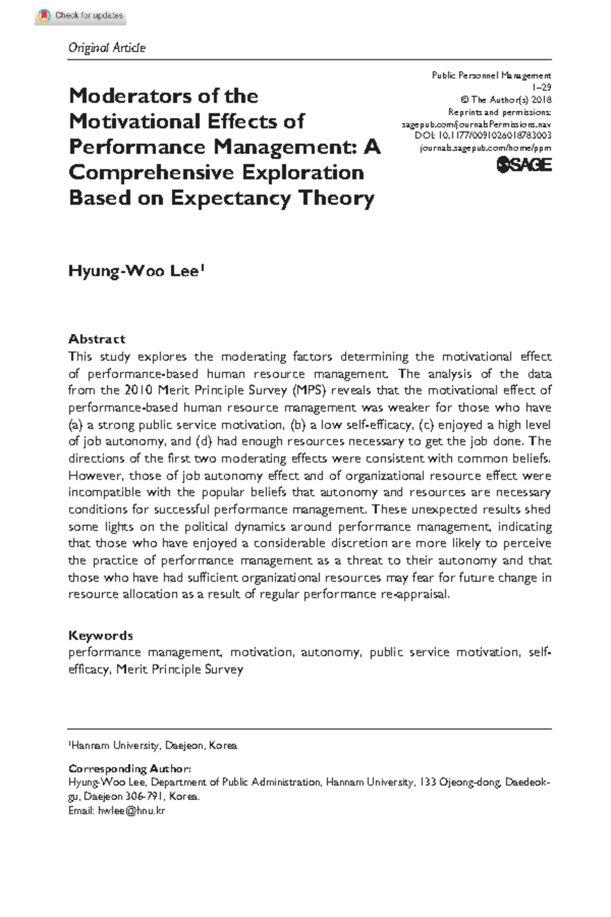 Performance management and expectancy theory - doi/10.1177/ Public ...