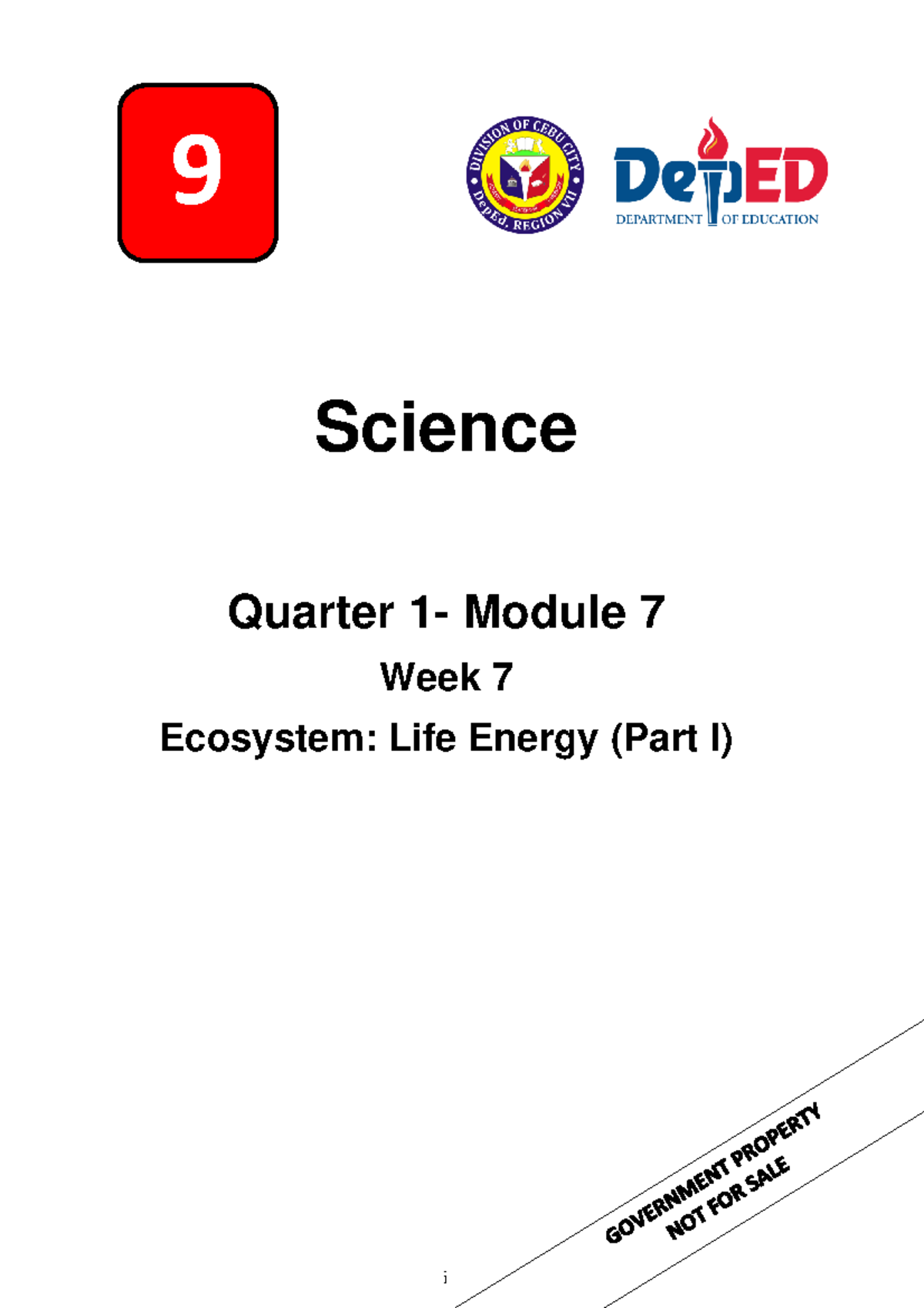M7 Q1 SCI - Science Notes Quarter 2 - i Science Quarter 1- Module 7 ...